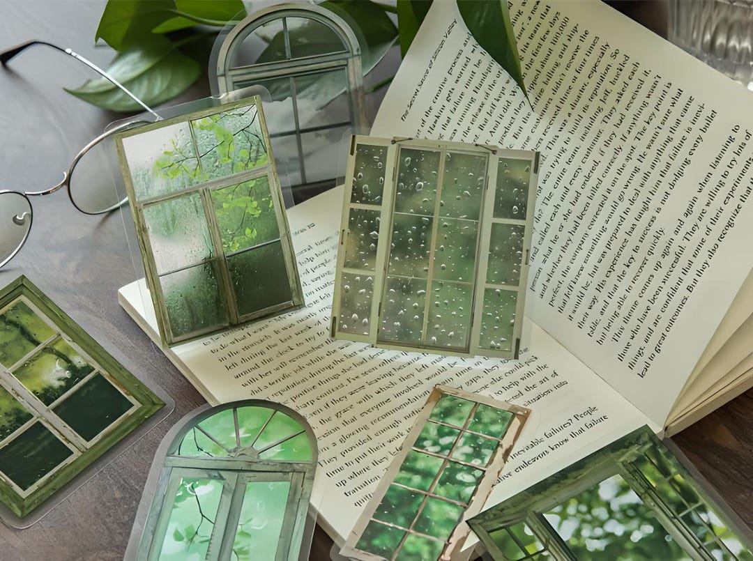4 Designs. 20 Windows, PET Stickers. Windows. View. Scenery. Rain ...