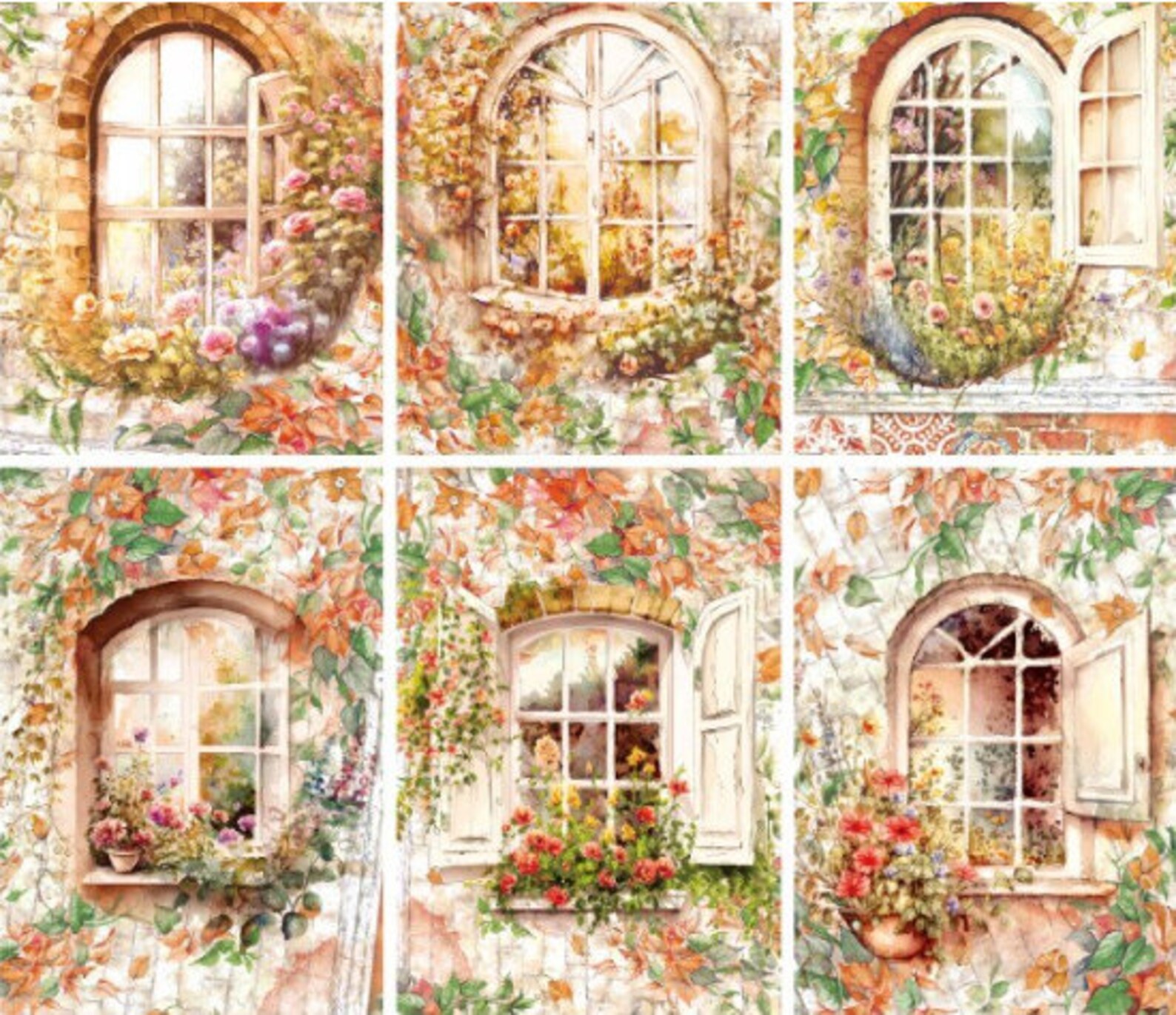 30 Decorative Paper Sheets. Background. Scrapbooking. Watercolor ...