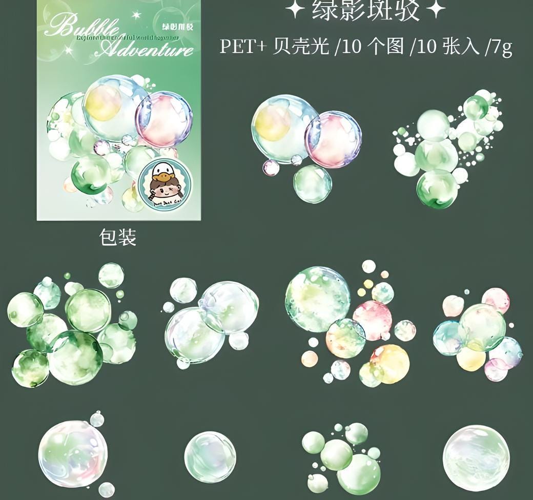 10 Glossy, Soap Bubbles Stickers. PET Material. Faceted. Bubbles. - Etsy