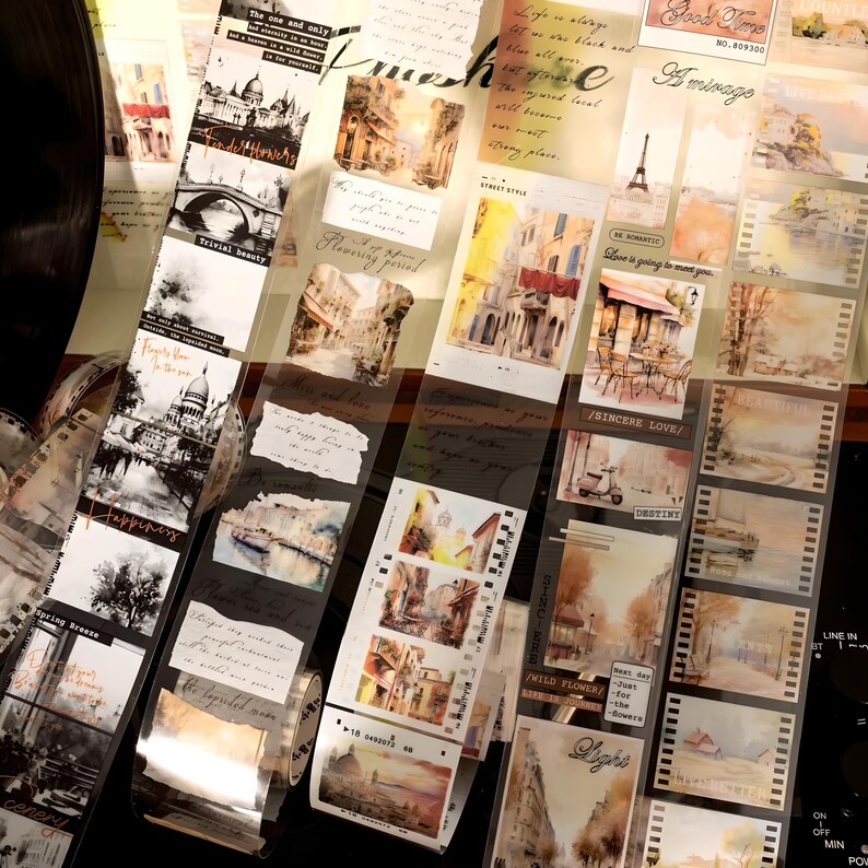 Script, Calligraphy, European Parks, Ocean, Cities Scenery, PET Tape ...