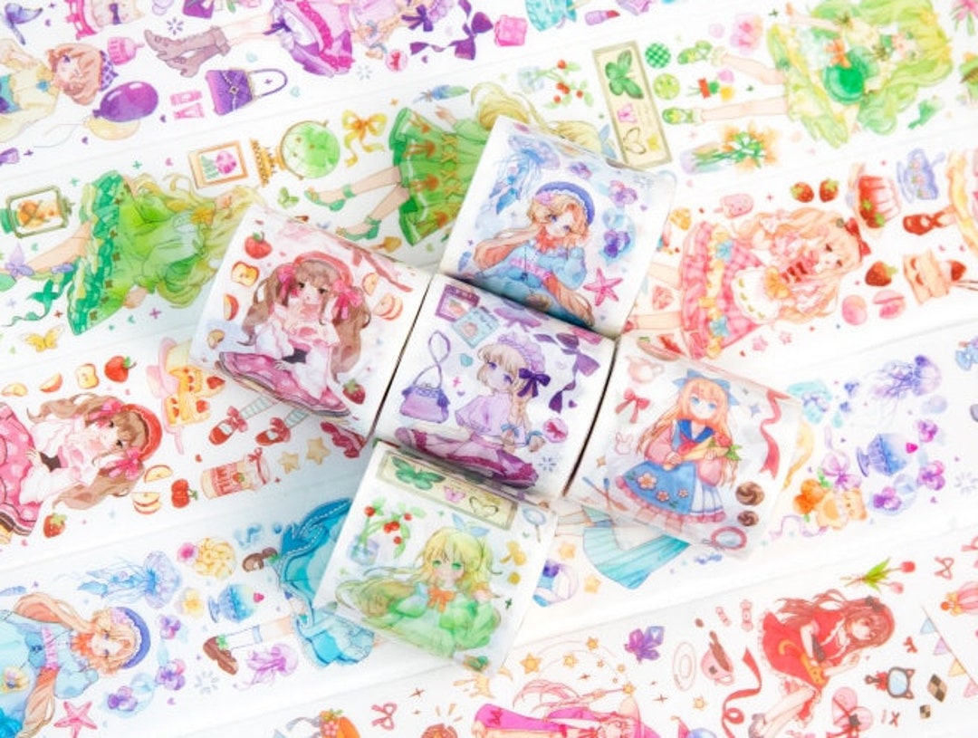 1 Roll, Washi Tape. Kawaii, Anime, Manga, Girl. Cartoon. Release Paper ...