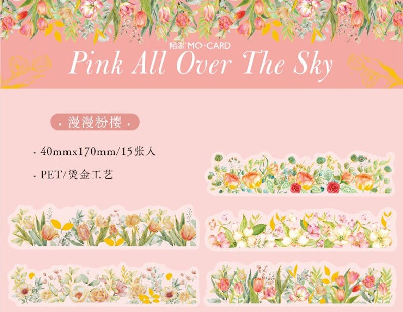 15 Gilded Page Border Stickers. PET. Flowers. Tulips. Field. - Etsy