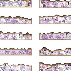 20, Retro, Page Border Stickers. Embellishments. Butterfly. Die Cut ...
