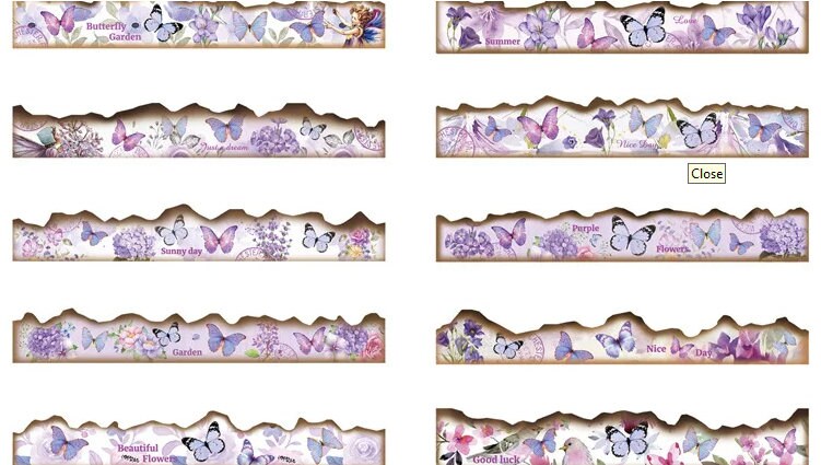 20, Retro, Page Border Stickers. Embellishments. Butterfly. Die Cut. Burnt Edge. Newspaper. - Etsy