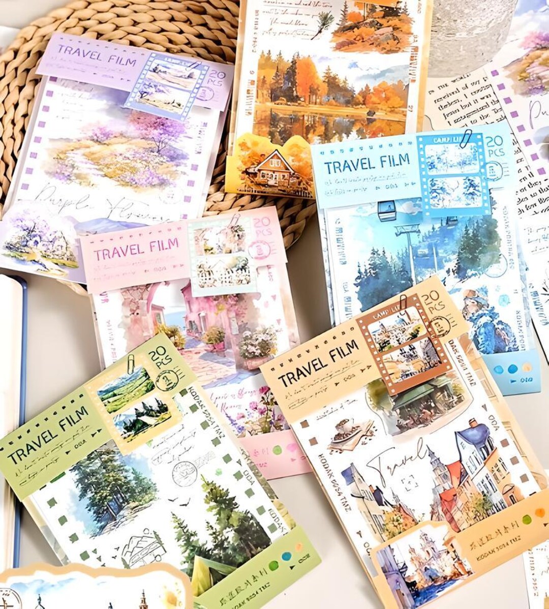 20 Sheets, Background, Scenery, Illustration, Four Seasons ...