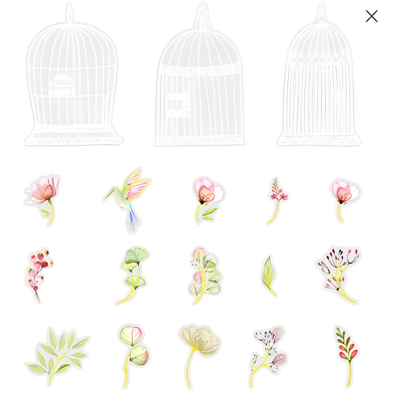 36 Pcs Gold Foil Stickers. PET Material. Cages Birds - Etsy