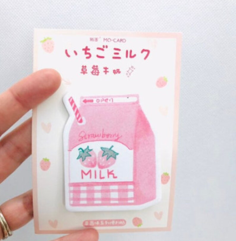 30pgs Strawberry Milk Strawberry Candy Sticky Notes Memo Pad - Etsy