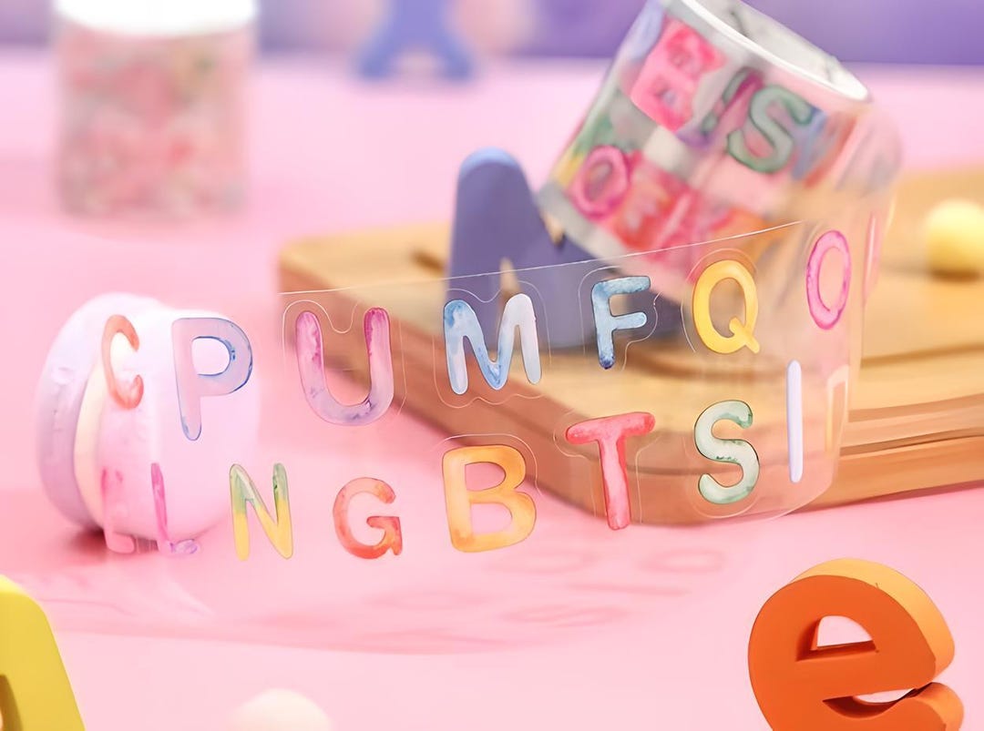 Alphabet. Letters. Precut, Matte, PET Stickers. Kawaii. Cartoon ...