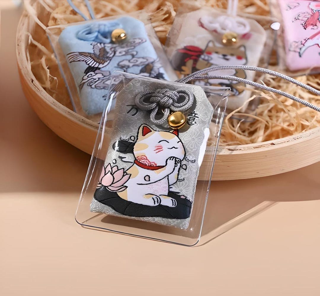 Adorable Cat Omamori. Japanese Amulet. Shinto. Buddhist. Maneki Neko ...