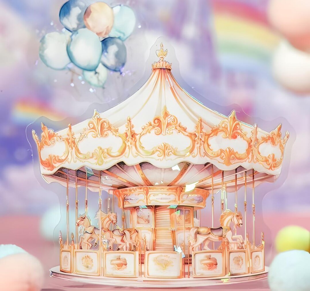 10 PET, Glossy, Carousel Stickers. Party. Festive. Horses. Gifts. - Etsy