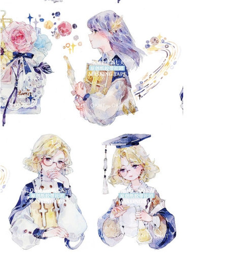 4 Designs. DIY. Washi Tape. Anime. Kawaii. Boy. Girl. Graduate School ...