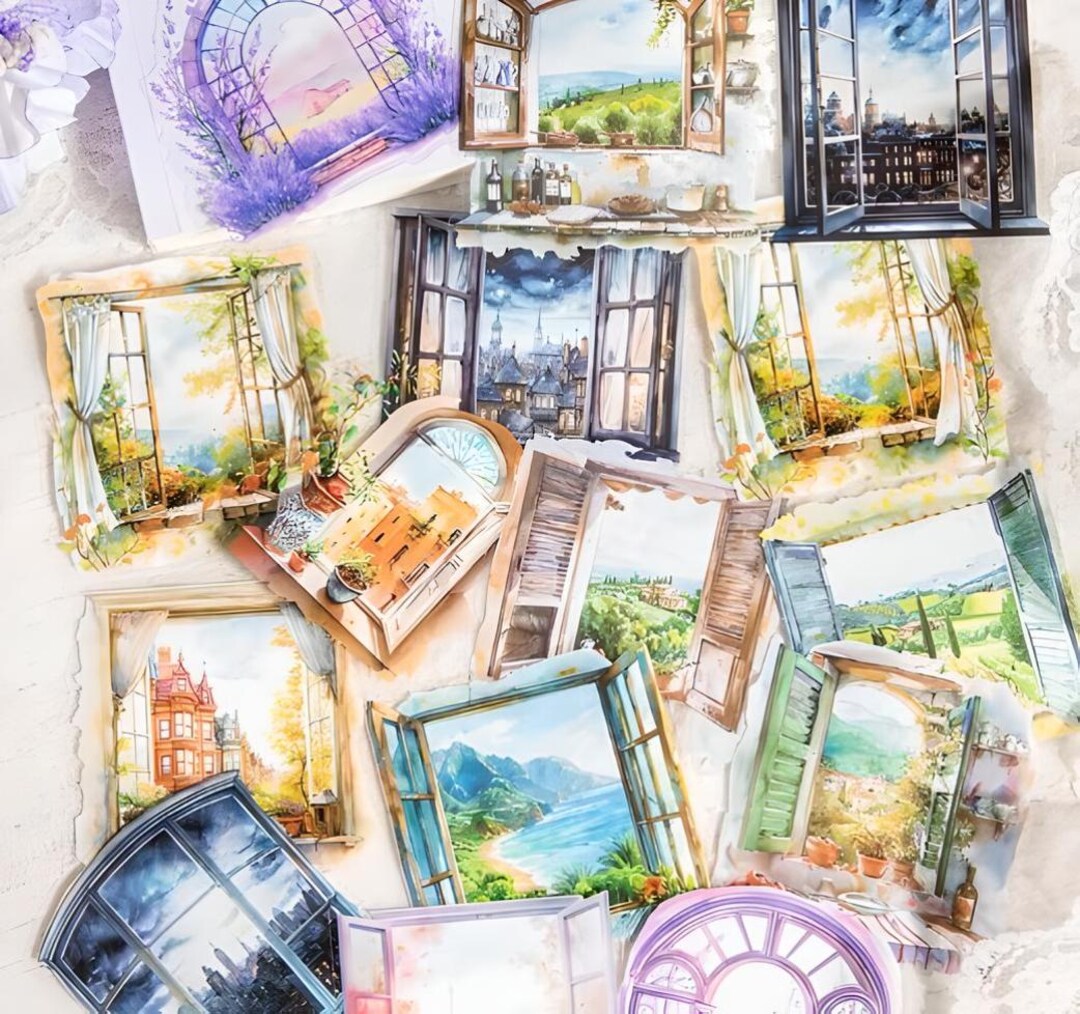 10 Window View Stickers. City View. Nighttime. Paris. Greece ...