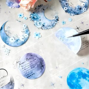 Fantasy Moon, Magical, Lunar Cycle, PET Sticker Rolls. - Etsy