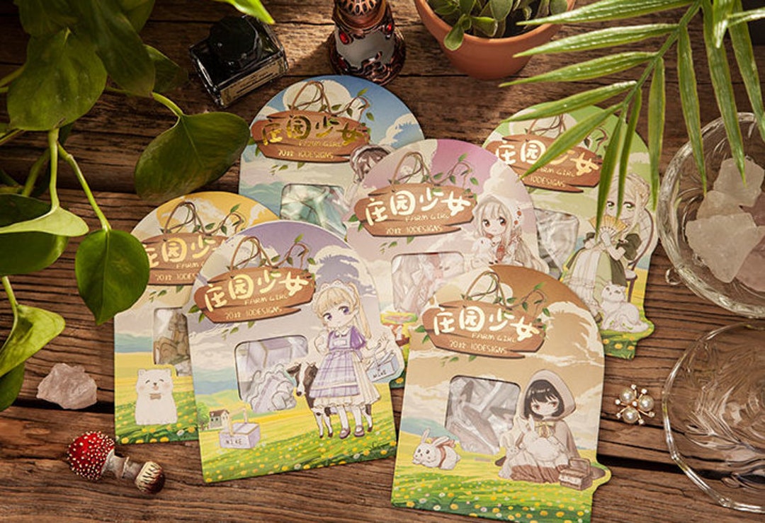 30 Kawaii, Anime, Manga, PET Stickers. Farm Girl. Country. Duck. Dog ...
