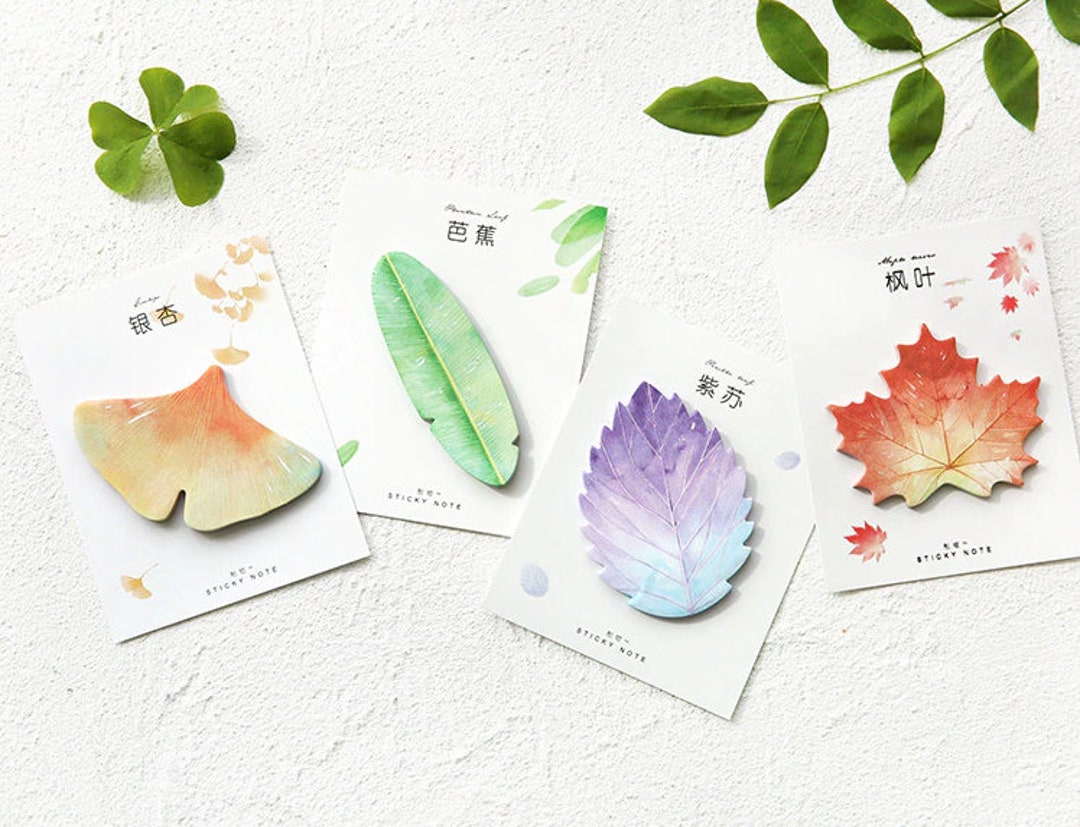 Sticky Notes With a Delicate Leaves Shape. Great for Memo in Your ...