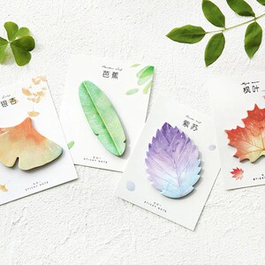 Sticky Notes With a Delicate Leaves Shape. Great for Memo in Your ...