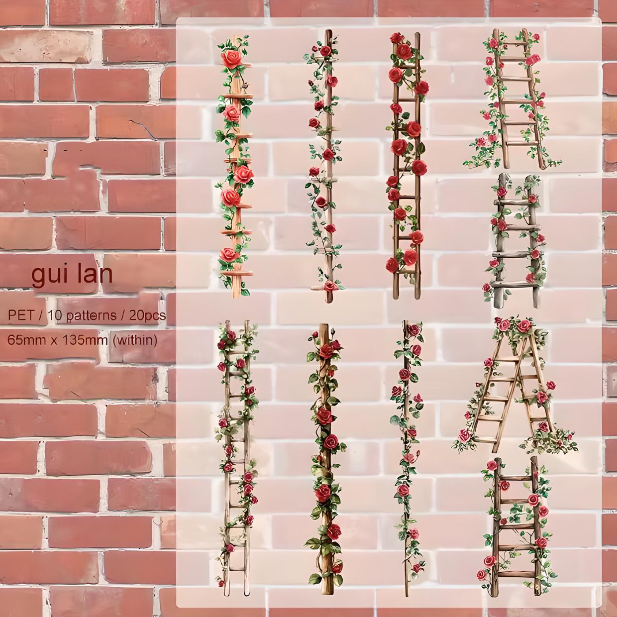 20 PET Stickers. Courtyard. Flower. Ladder. Wooden Ladder. Vine. Plants ...