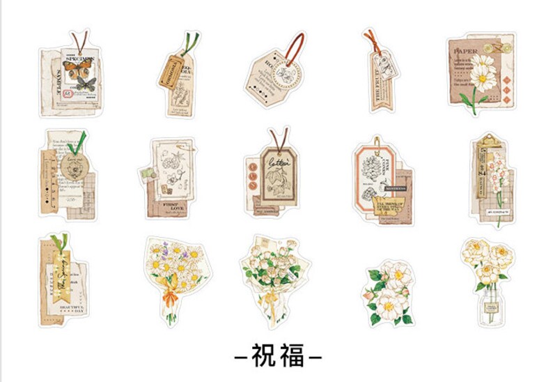 30 Retro Vintage Botanical Flowers Handwritten Notes - Etsy