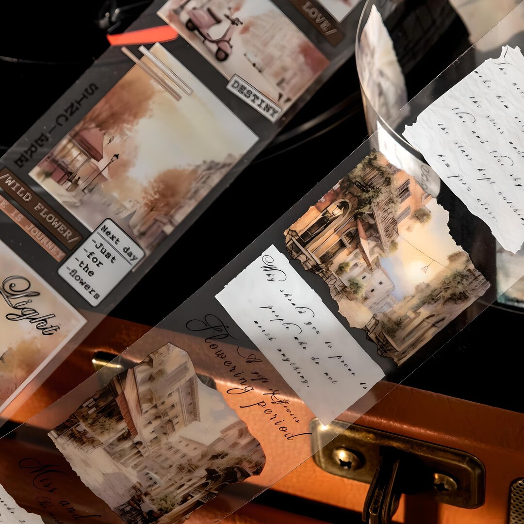 Script, Calligraphy, European Parks, Ocean, Cities Scenery, PET Tape ...