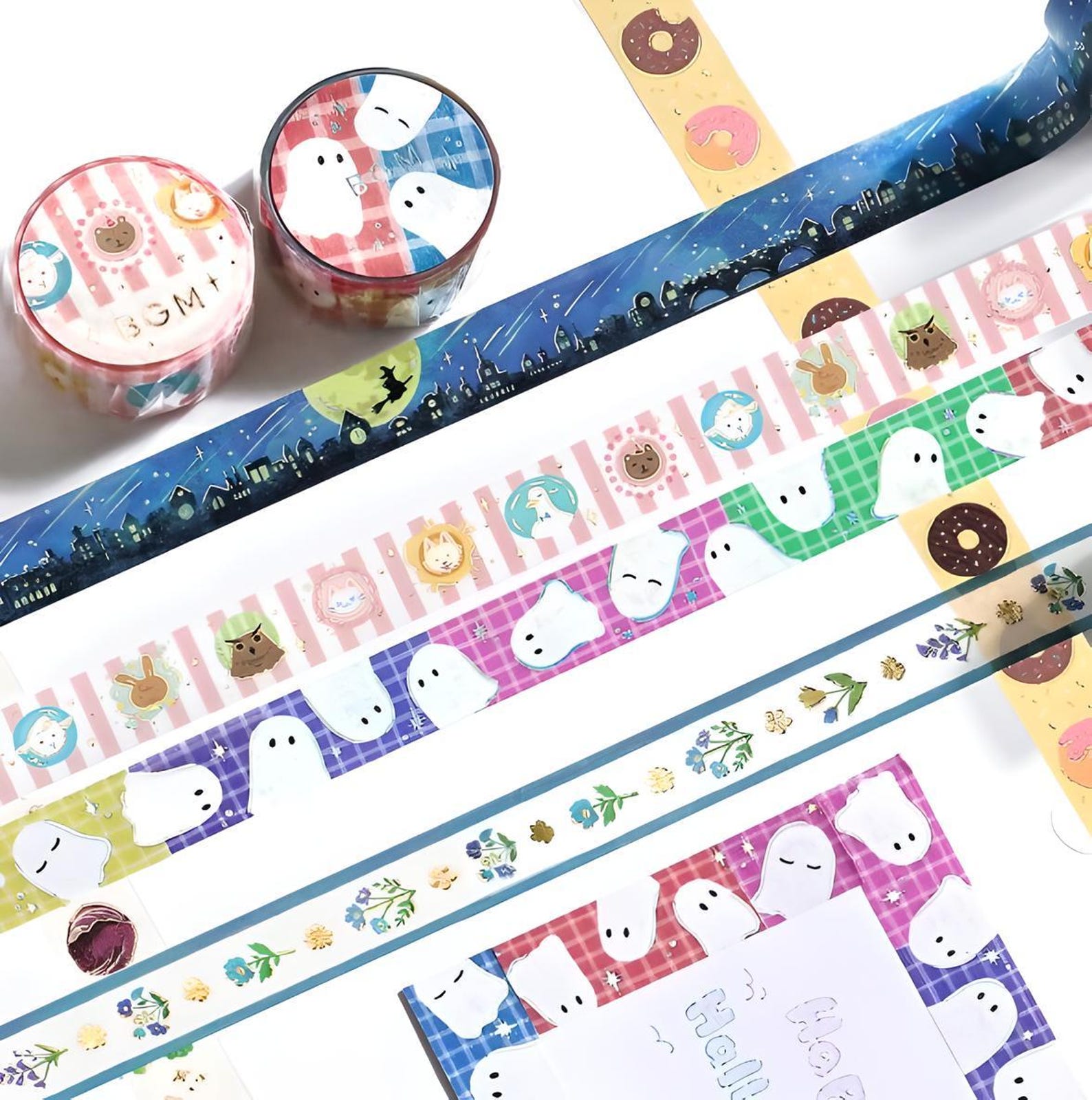 BGM. Epiphany Washi Tape. Witch. Donuts. Ghosts. Vegetables. - Etsy