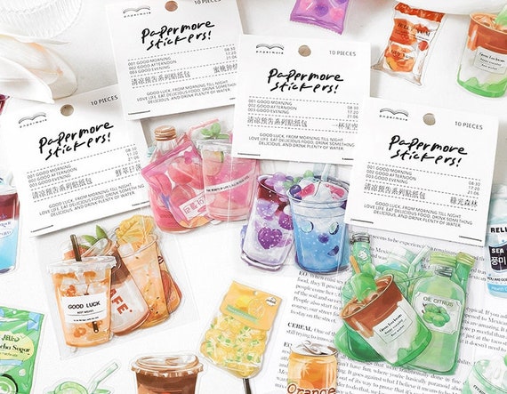 10 Pcs PET Japanese Asian Soft Drinks Sodas Stickers. - Etsy