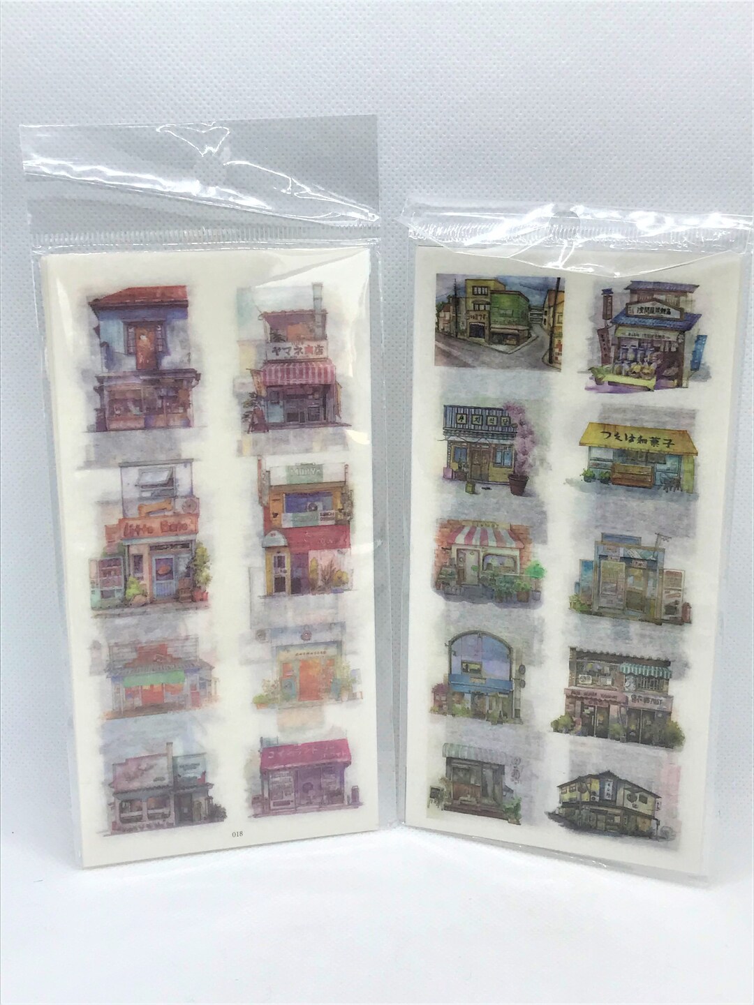 6 Sheets, Pre-cut, Washi Paper Stickers. Front Shops, Restaurants ...