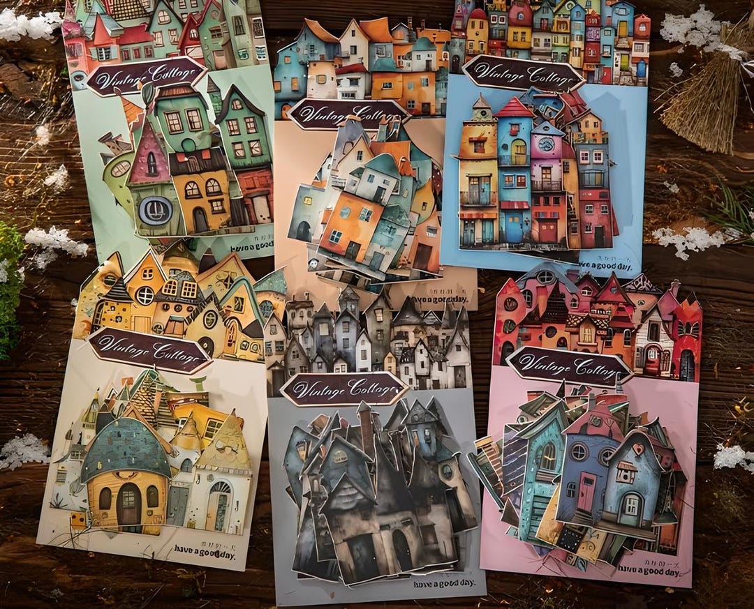15 Cardstock Stickers. HAVE A GOOD DAY Brand. Magical, Fantasy Houses ...
