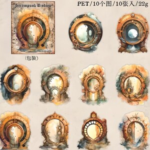 10 Steampunk, Gothic, Fantasy Window Stickers. Embellishment. Junk ...