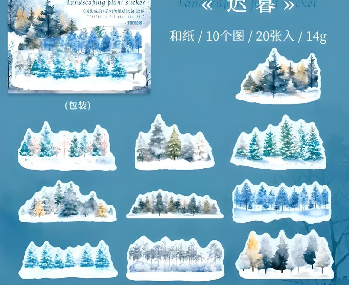 20 Trees Stickers. Seasons. Fall. Winter. Spring. Cherry Blossoms ...