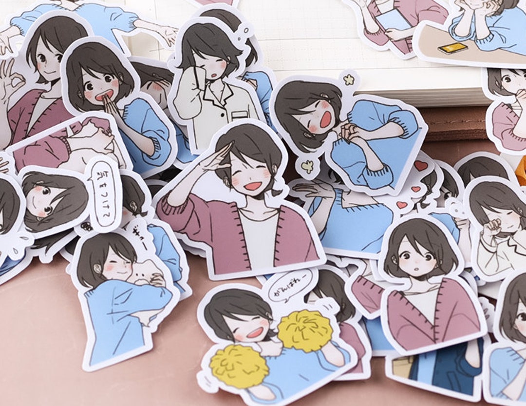 40, Kawaii, Anime, Manga, DIY, Stickers. Plastic. Girl Mood. Planner ...