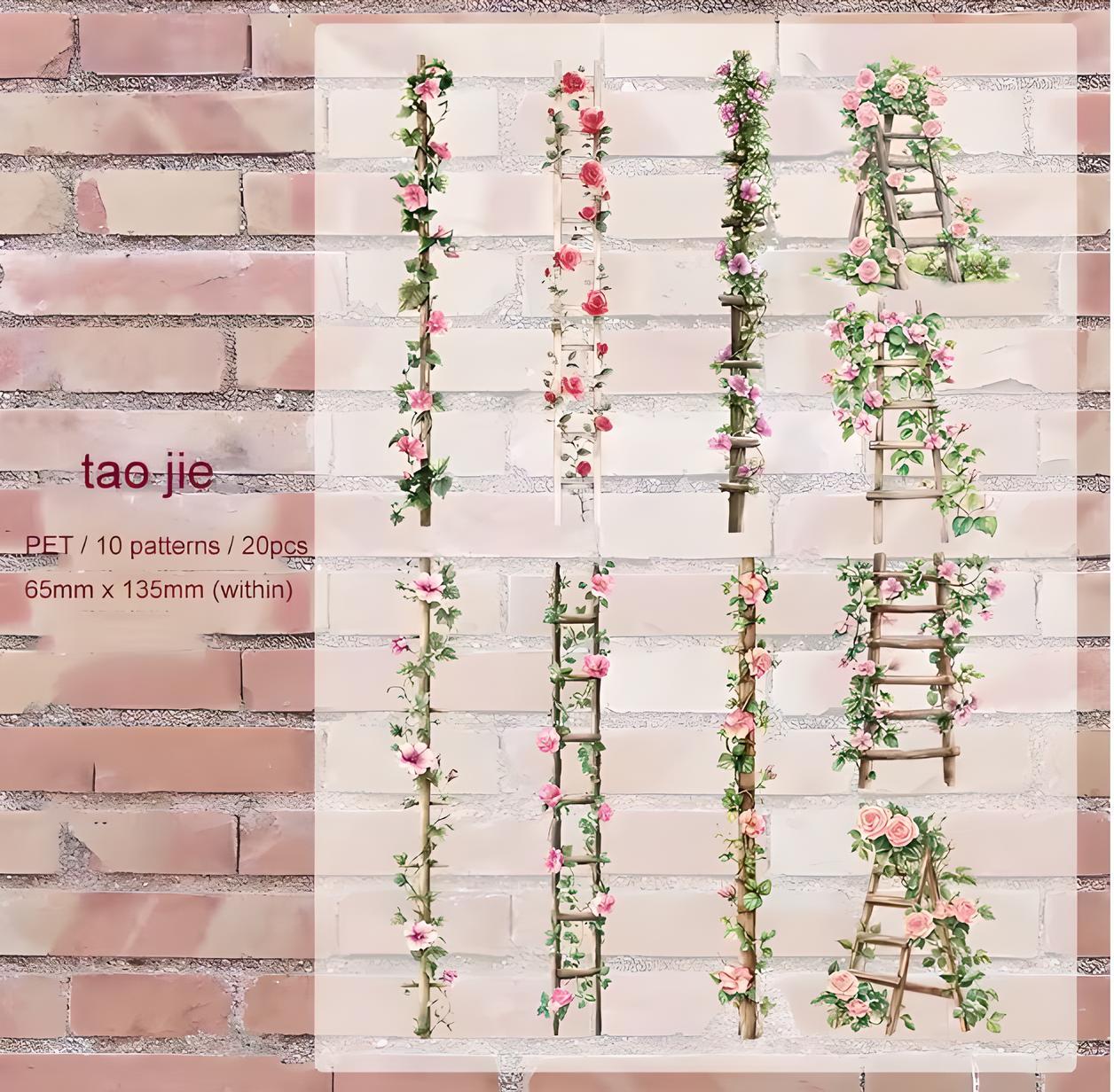 20 PET Stickers. Courtyard. Flower. Ladder. Wooden Ladder. Vine. Plants ...