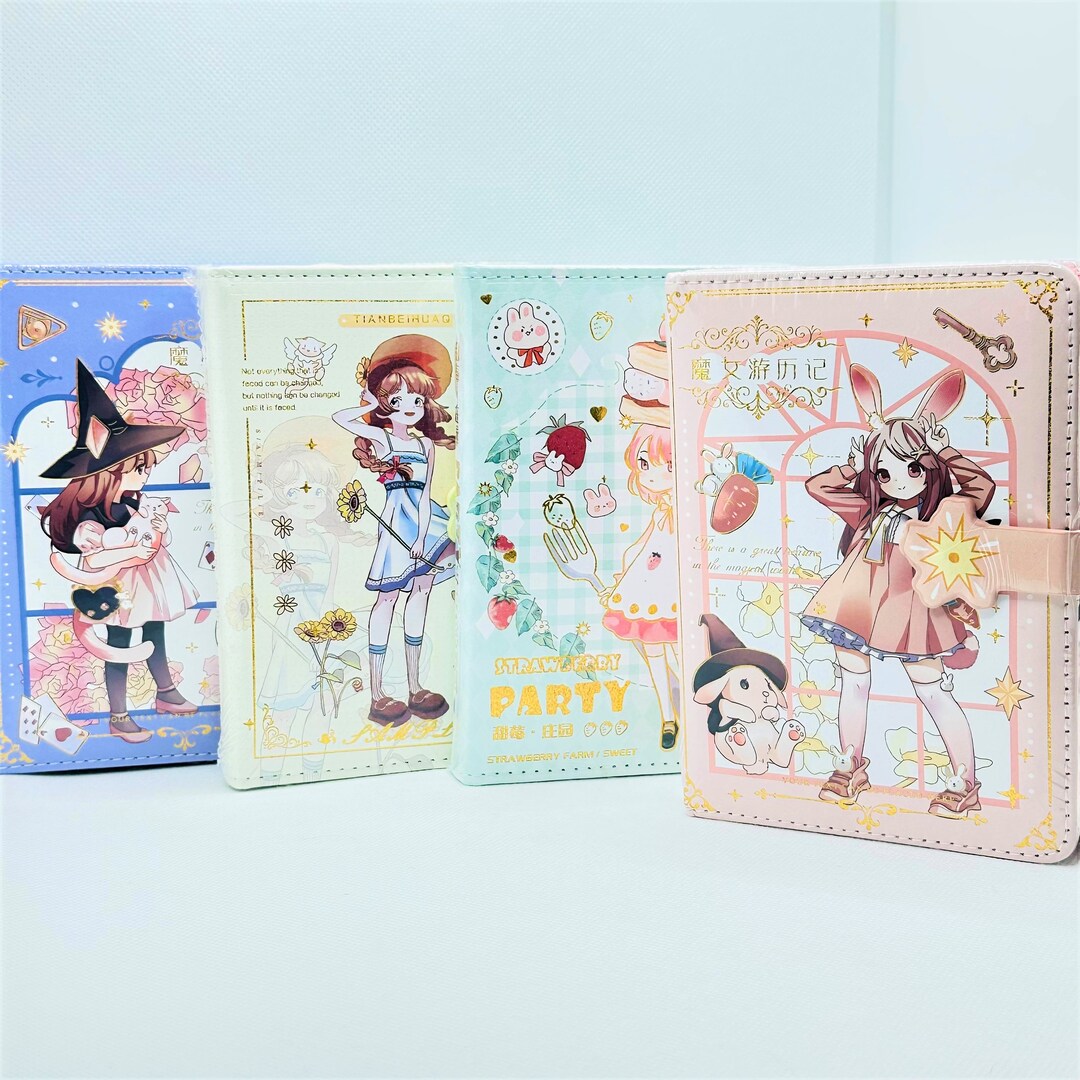 A6. Kawaii. Cartoon. Anime Girl. Witch. Notebook. Journal. Bunny ...