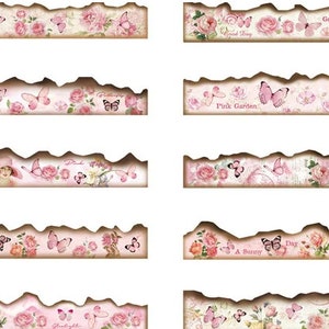 20, Retro, Page Border Stickers. Embellishments. Butterfly. Die Cut ...