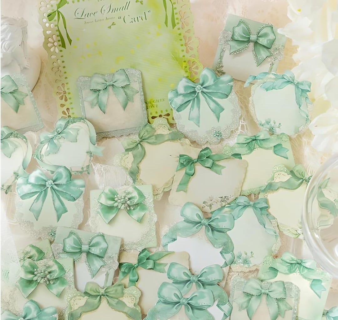 30 Cute, Stickers, Labels. Ribbon Bows. Writable. Stationery ...