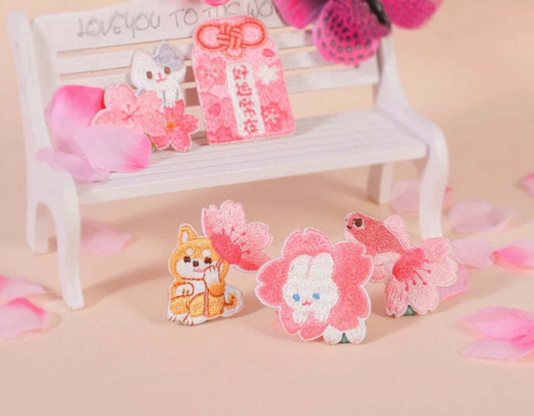 1pcs, Cherry Blossom, Japanese, Goldfish, Fortune Pouch, Embroidered ...