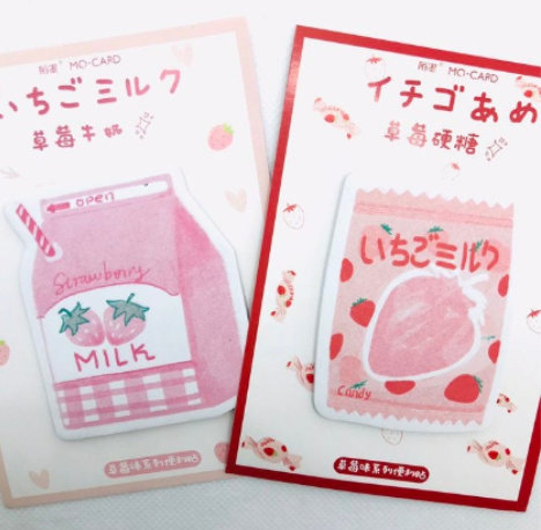 30pgs Strawberry Milk, Strawberry Candy Sticky Notes, Memo Pad - Etsy