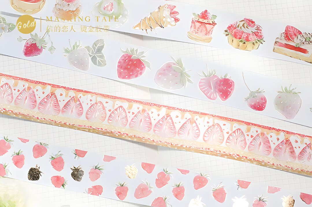 Foil Strawberry Series Washi Tape - Etsy