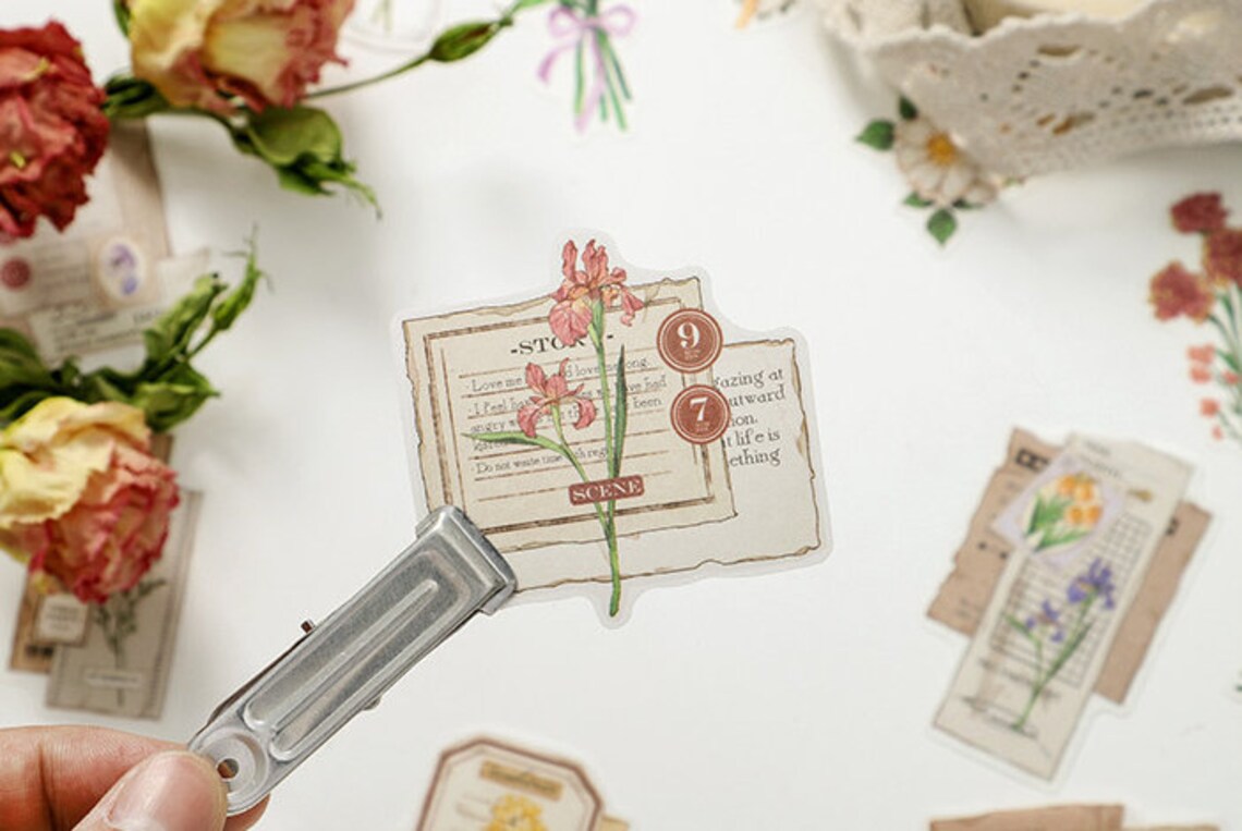 30 Retro Vintage Botanical Flowers Handwritten Notes | Etsy