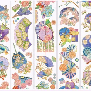 PET Tape. Gold Foil. Japanese Theme. White Rabbit. Folding Fans ...