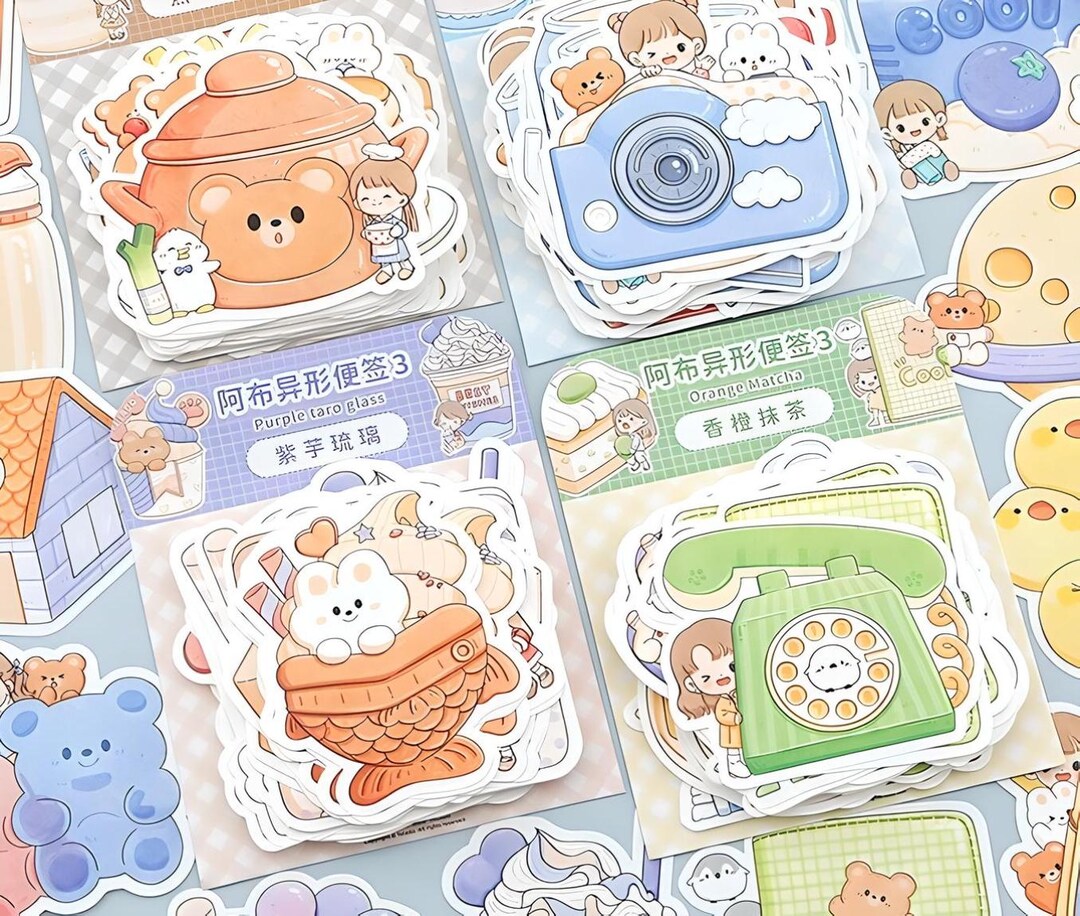 100, Loose Paper, Sheets, Memos. Kawaii, Cartoon. Japanese Girl. Food ...