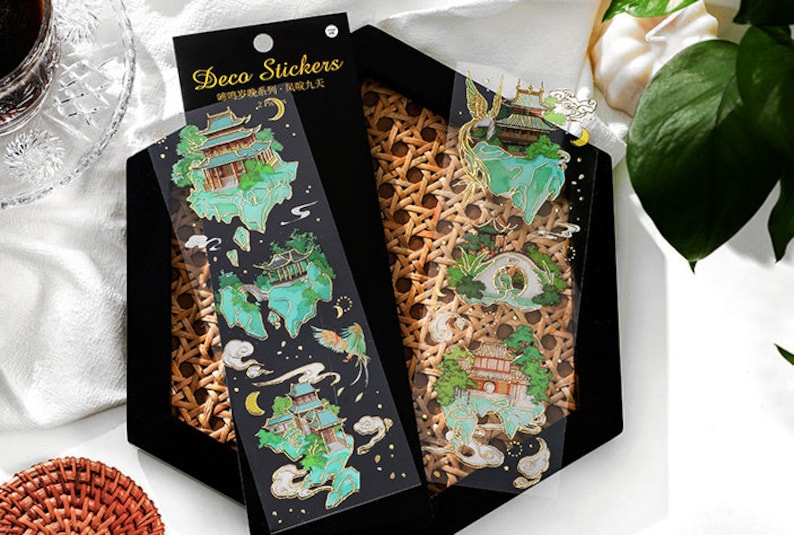 2 Sheets Precut Gold Foil PET Stickers. Asian Chinese - Etsy
