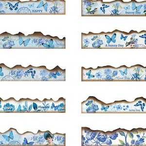 20, Retro, Page Border Stickers. Embellishments. Butterfly. Die Cut ...