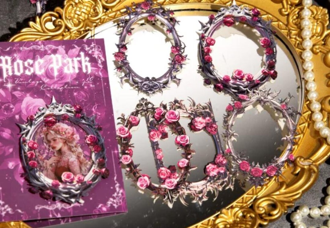 10 Cardstock Frames. Gothic Frames. Mirrors. Black With Roses. - Etsy