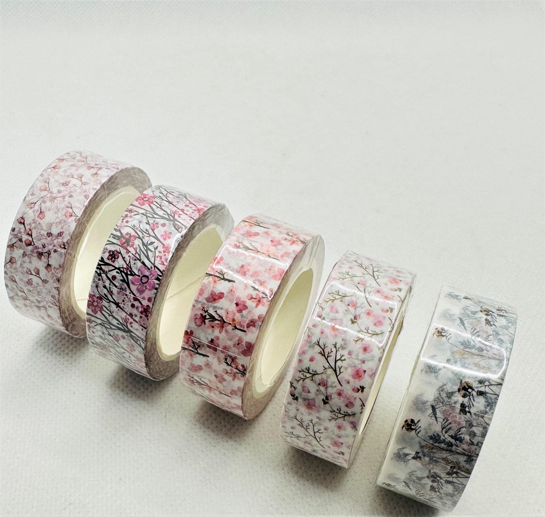 1 Roll. Sakura. Cherry Blossom. Washi Tape. Spring Flower Field. Bee ...