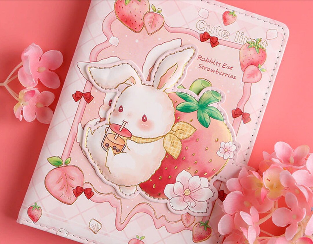 1pcs, Kawaii Notebook. Soft Touch, Cartoon, Gold Foiled Cover, Baby ...