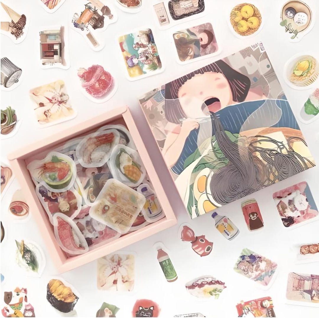 About 200 Washi Paper, Mini Stickers. Asian, Japanese Food, Objects ...