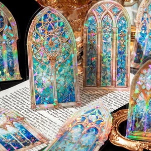 10, Gorgeous, Gothic Windows Stickers. Stained Glass. Faceted. Laser ...