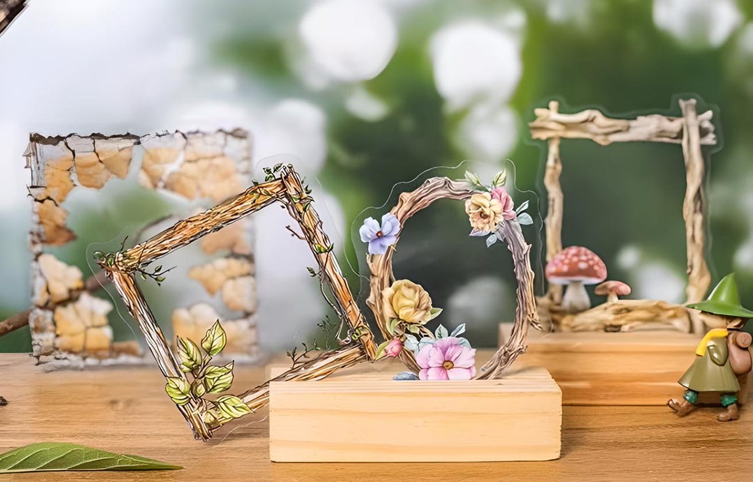 10 Wooden Stick, Frames, PET Stickers. Stationery. Fall. Nature ...