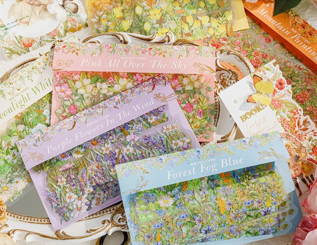 15 Gilded Page Border Stickers. PET. Flowers. Tulips. Field. Spring ...