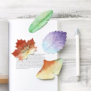 Sticky Notes With a Delicate Leaves Shape. Great for Memo in Your ...